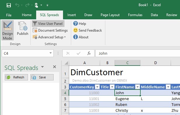 Obnex Technologies' Excel Add-In to Update Cloud Data in Azure SQL Database