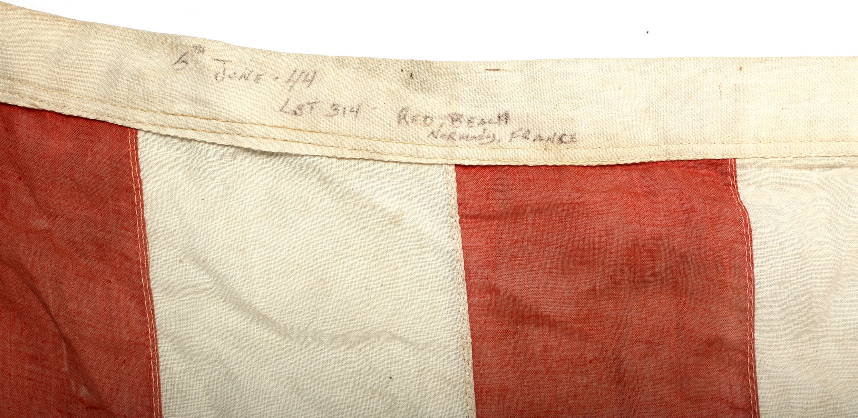 WWII D-Day Flown Invasion Flag of LST 314 & Archive of D-Day Veteran Lt ...